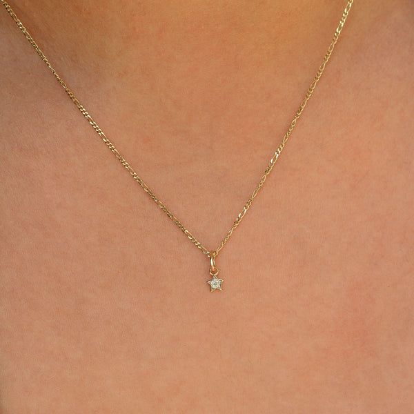 Diamond Star Charm - 9k Gold
